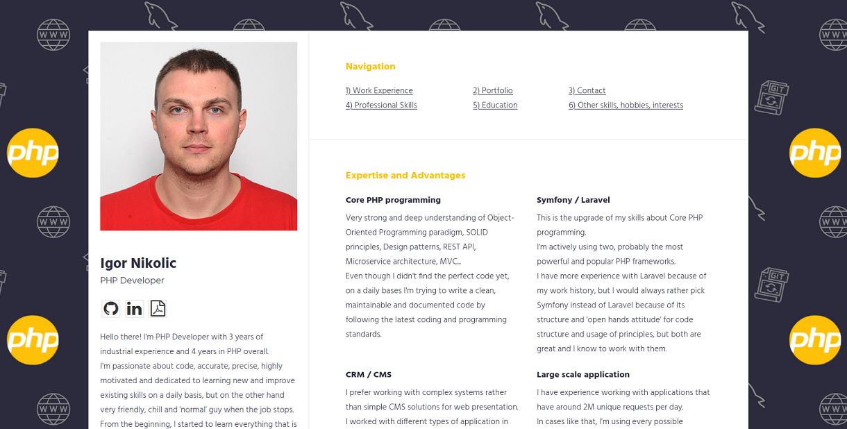 Igor Nikolic - PHP Developer